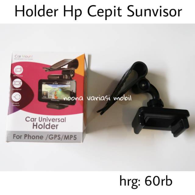 Jual holder hp mobil tempat handphone mobil cepit sunvisor car holder ...