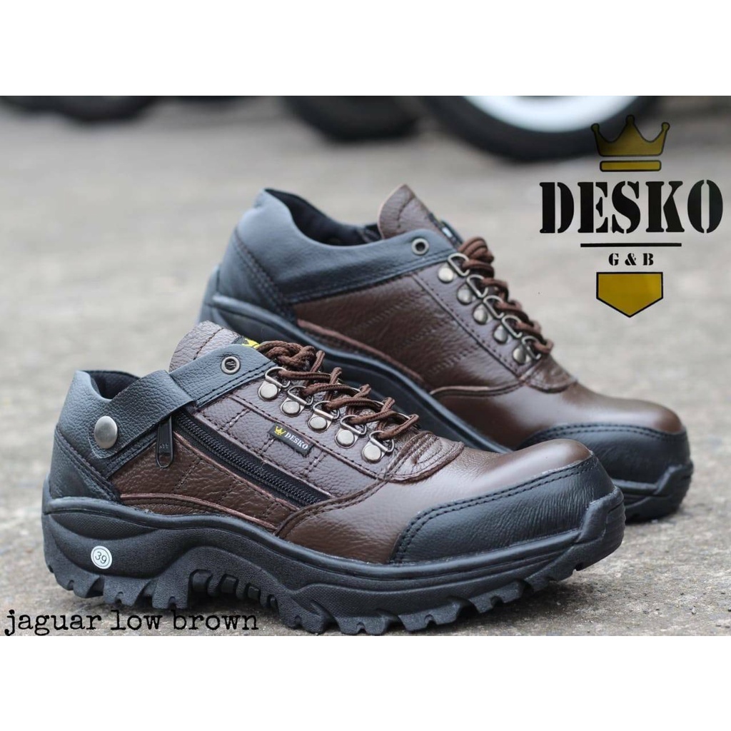 Jual sepatu safety semi boots kulit asli savety ujung besi sepatu kerja ...