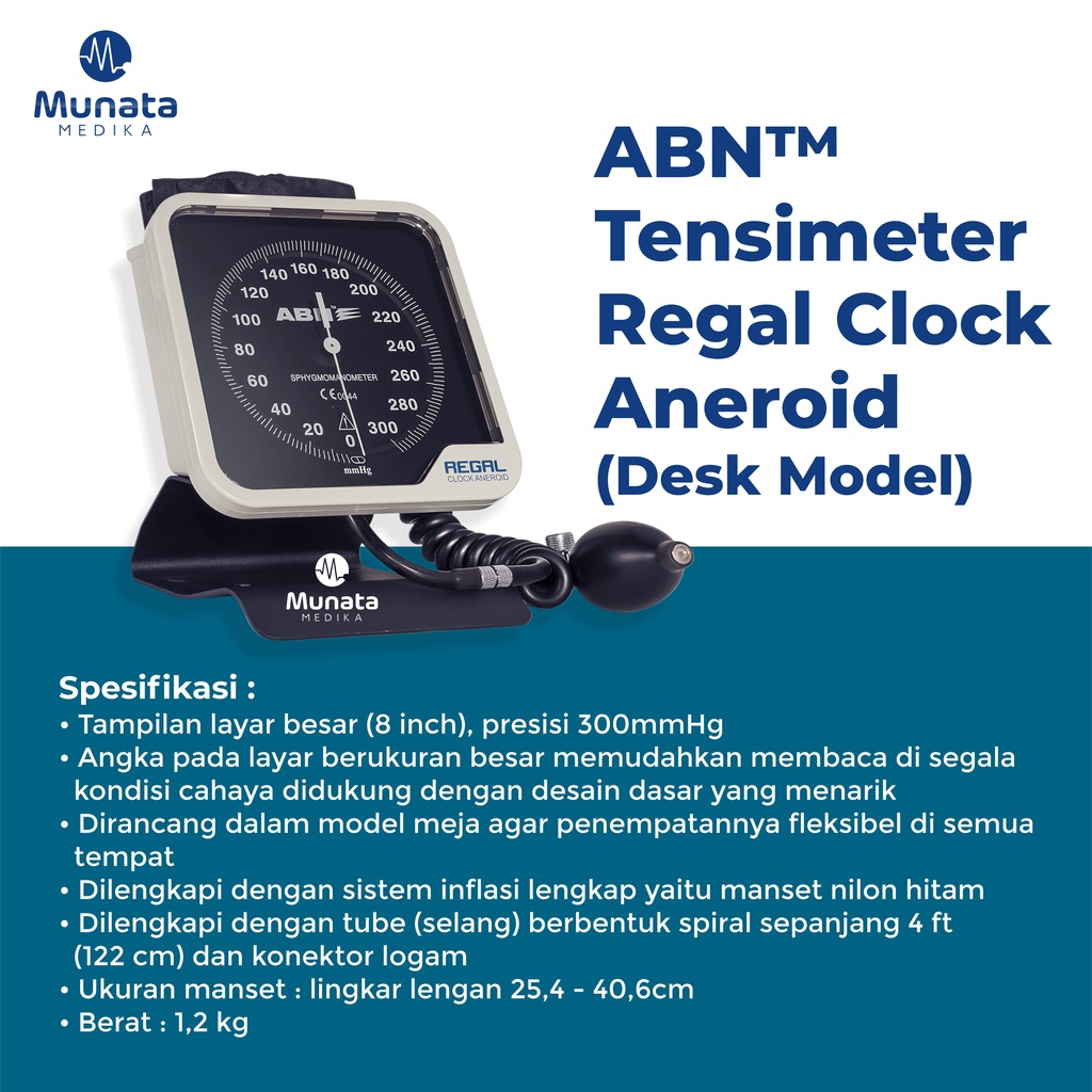 Jual Tensimeter ABN Regal Clock Aneroid Model Deskop atau Model Wall ...