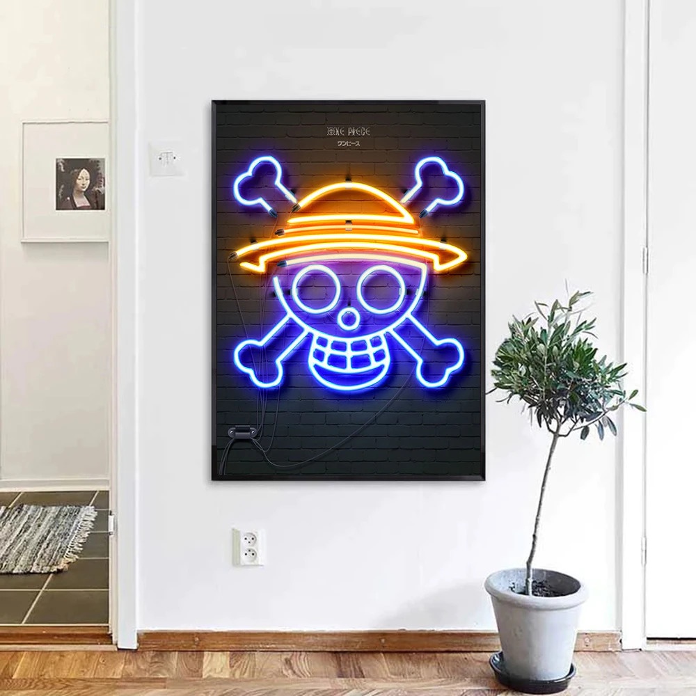 Jual Bisa Kustom One piece logo Neon led Custom Wall decor anime ...