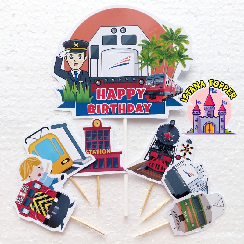 Jual Topper Cake STANDART / CUSTOM Tema Kapal / Topper Kereta Api ...