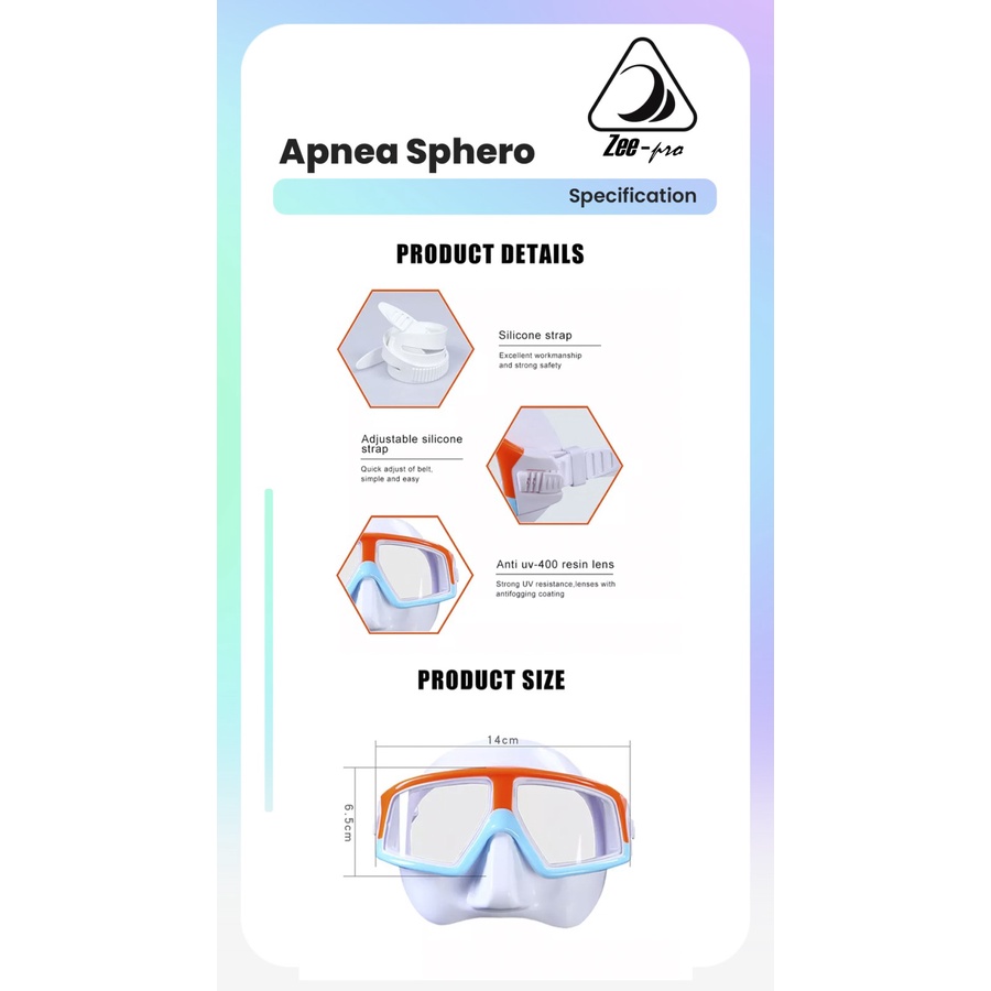 Jual Mask Zeepro Sphero Apnea Low Volume Kacamata Freedive Masker ...
