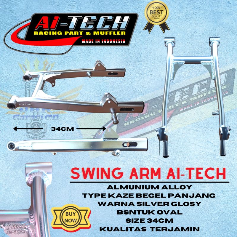 Jual Arm AITECH Kaze Pnp Cb Begel Panjang Almunium Silver Gold | Shopee ...