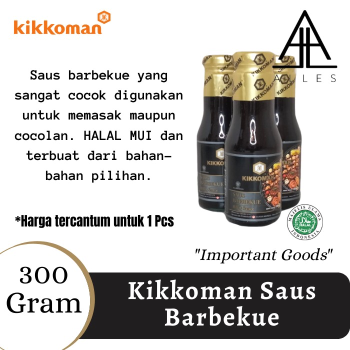 Jual Kikkoman BBQ Saus /Sauce Barbekue / Barbekue Saus Halal 300 gram ...