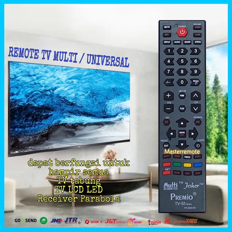 Jual REMOT REMOTE TV MULTI / UNIVERSAL TV JOKER PREMIO 51 | Shopee Indonesia