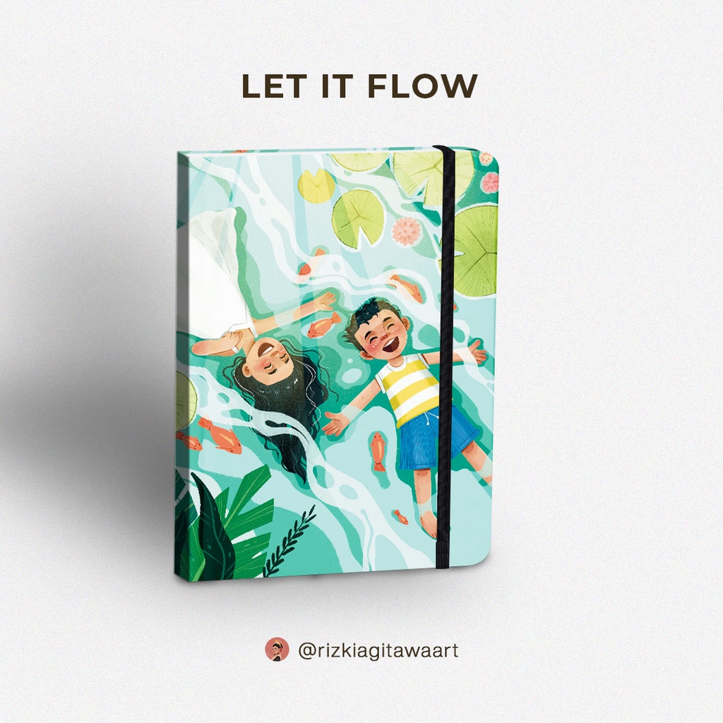 Jual Life Plan Journal - Grid Notebook "Let it Flow" x @rizkiagitawaart ...