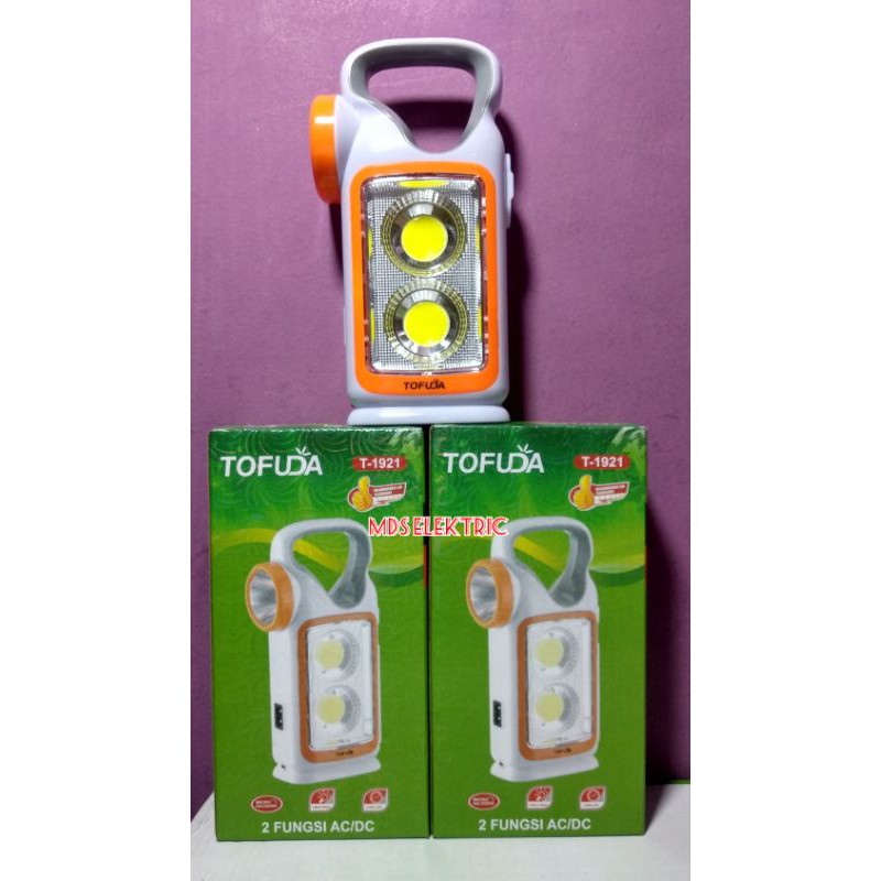Jual Lampu Emergency 2 Fungsi AC / DC Tofuda 5 Watt + 10 Watt x 2 cob ...