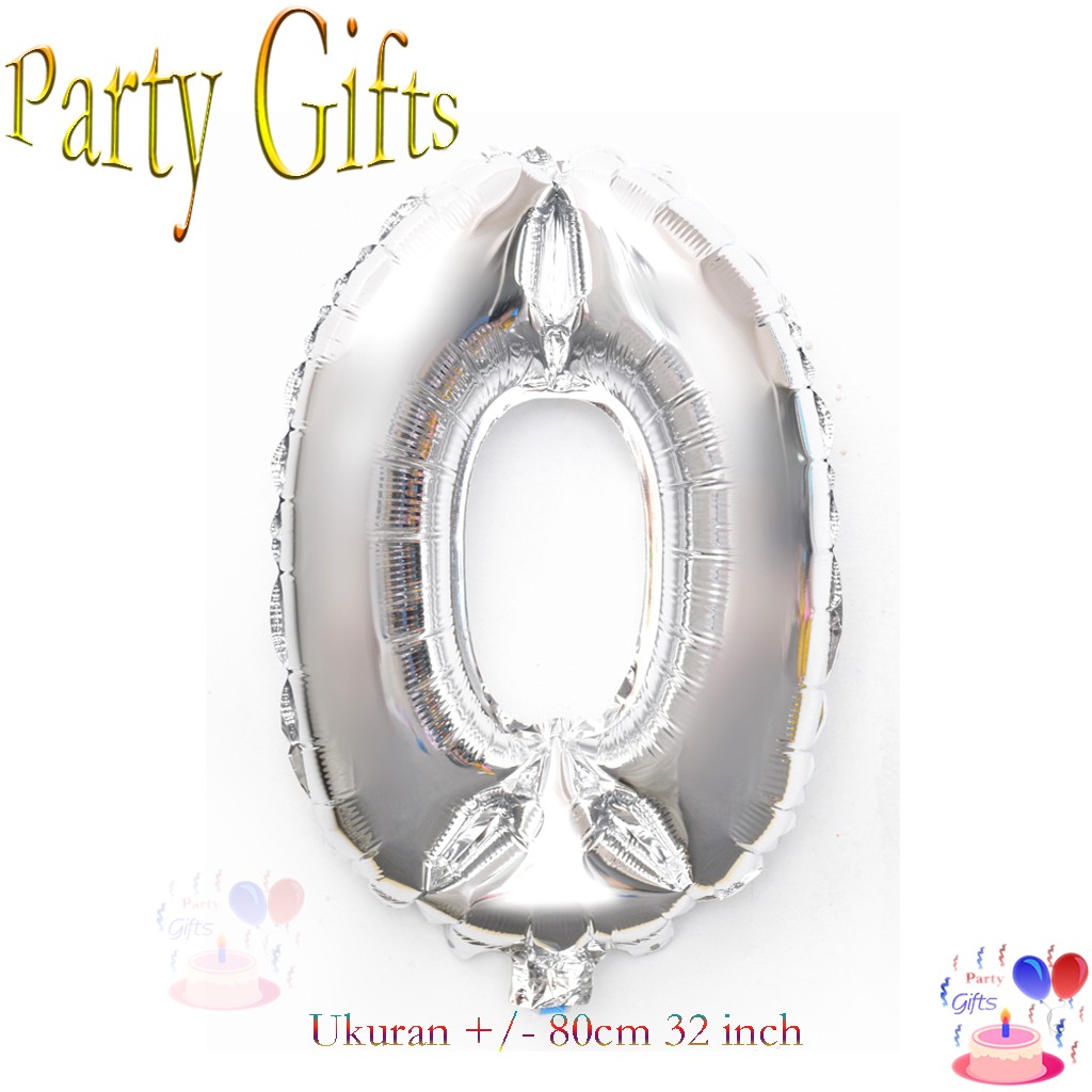 Jual Balon Angka 0-9 Warna Silver Dan Gold 32 Inch 80 Cm | Shopee Indonesia