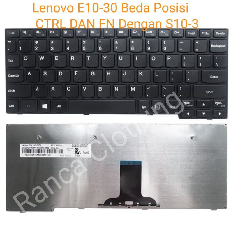 Jual Lenovo E10-30 Beda Posisi CTRL DAN FN Dengan S10-3 | Shopee Indonesia