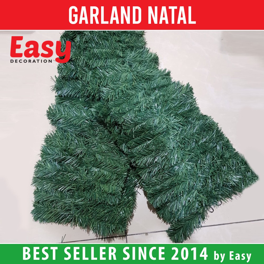Jual EASY DECORATION Garland Natal Hijau / Aksesoris Pohon Natal Hijau ...
