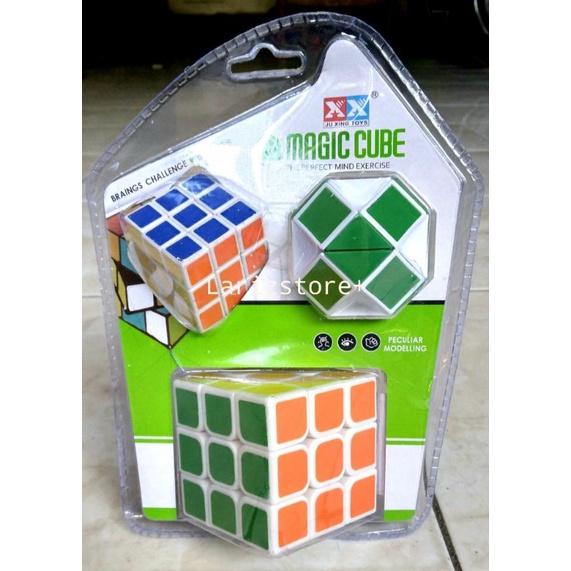 Jual Rubik Kubus Magic Cube 3 in1 (3x3x3) Big,Mini &Snake Stickerless Mainan Edukasi Kubus Rubik ...
