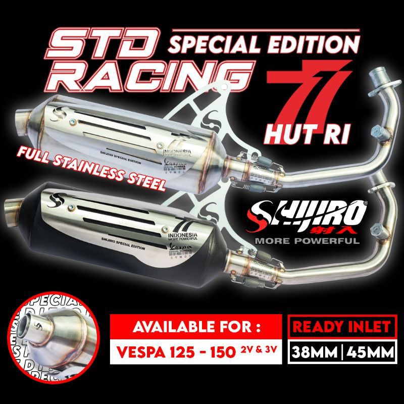 Jual KNALPOT STANDAR RACING SHIJIRO TYPE SPECIAL EDITION FOR VESPA ...