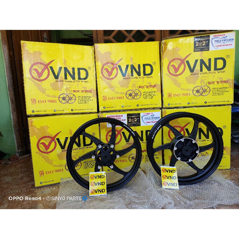 Jual VELG VND SIX STAR NINJA RR SS R 215/300-17 GOLD HITAM PUTIH ORENS ...