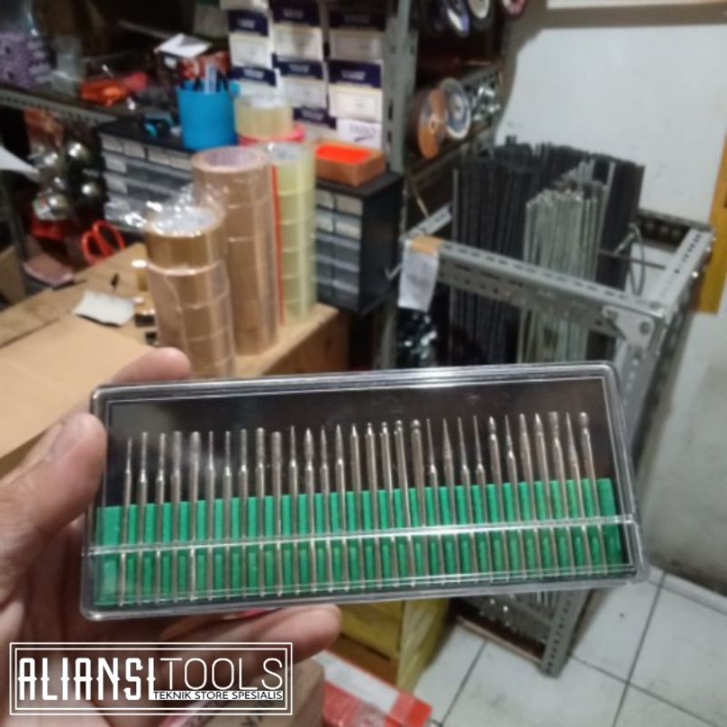 Jual Mata Tuner Bor Ukir 3mm Mata Bor Intan Set 30pcs | Shopee Indonesia