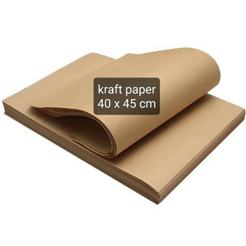 Jual brown kraft paper uk. 40cm x 45 cm | kertas coklat | Shopee Indonesia