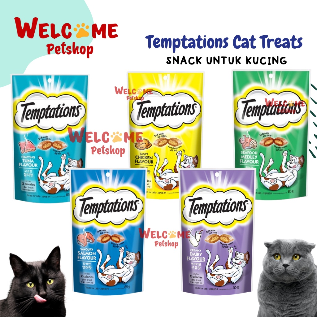 Jual Temptations Cat Treats Snack Kucing 85g Makanan Kucing | Shopee ...