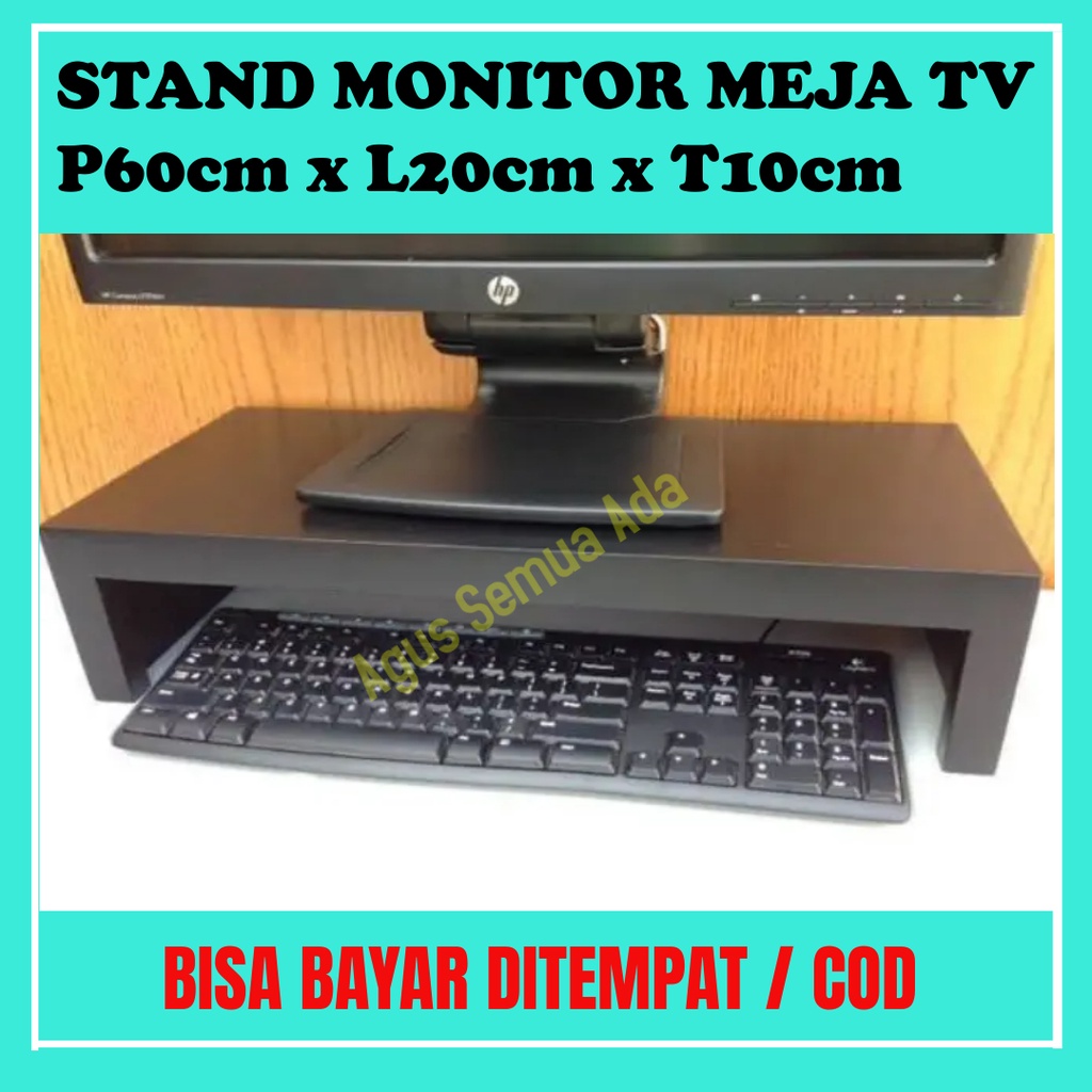 Jual Stand Monitor Rak Meja Laptop TV Kayu Murah Keren P60cm x L20cm x ...