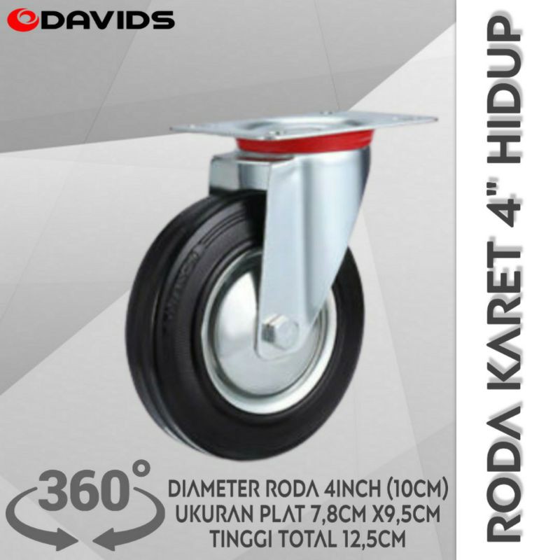 Jual Roda Troli 4 Inch Ban Gerobak Lemari Etalase Hidup | Shopee Indonesia