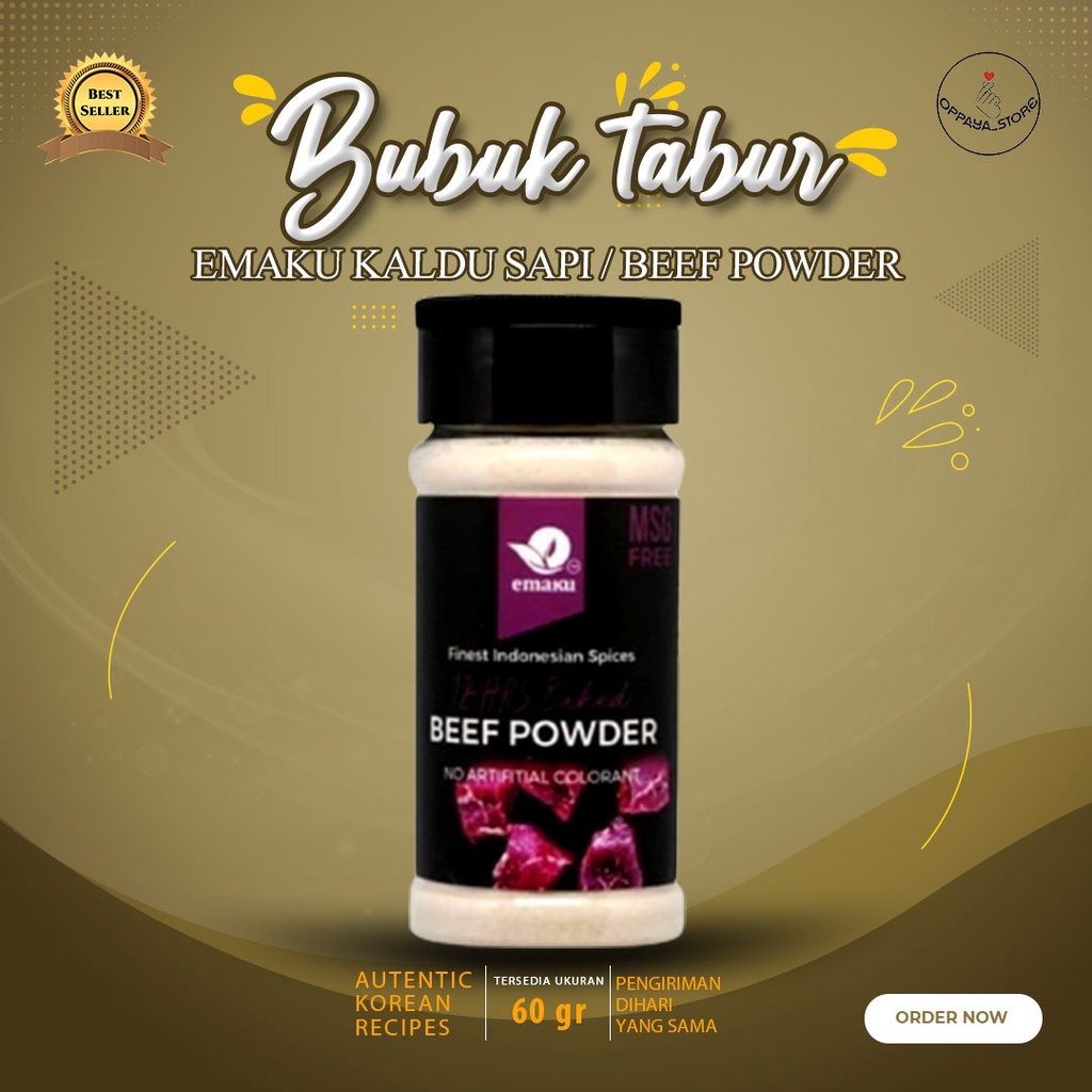 Jual Bumbu Tabur Kaldu Sapi Beef Powder Emaku - 60 Gram | Shopee Indonesia