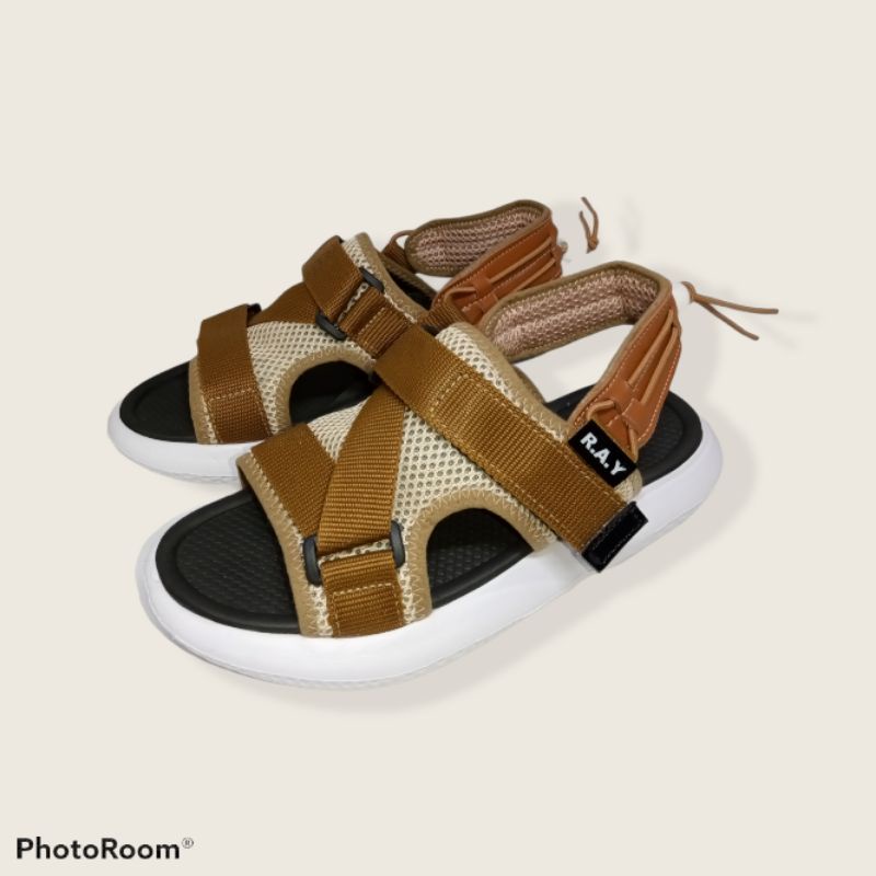 Jual RAY Footwear - Sandals Unisex - Bila Series ( White Brown ...