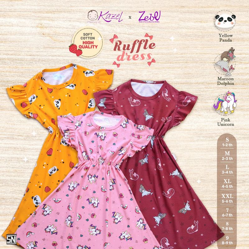 Jual Kazel x Zebe Ruffle Dress Motif (1-9 tahun) | Shopee Indonesia Jual Kazel x Zebe Ruffle Dress Motif (1-9 tahun) | Shopee Indonesia