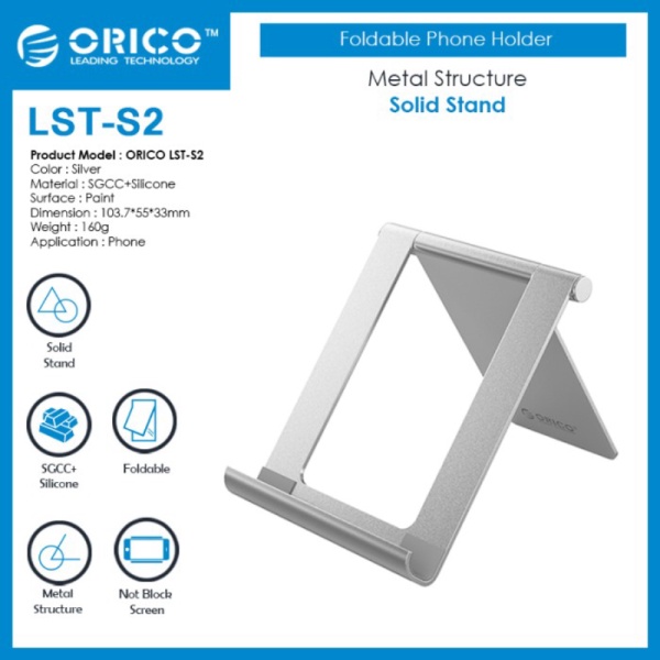 Jual ORICO LST-S2-SV Foldable Phone Holder | Shopee Indonesia