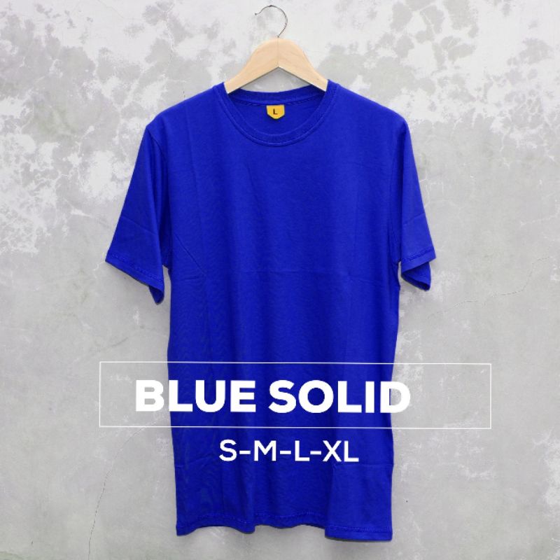 Jual Kaos Polos Warna Biru/Blue cotton combed 30s nyaman murah | Shopee ...