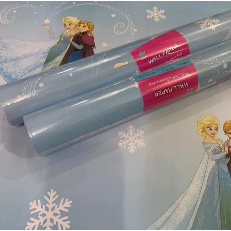 Jual wallpaper stiker dinding motif frozen biru | Shopee Indonesia