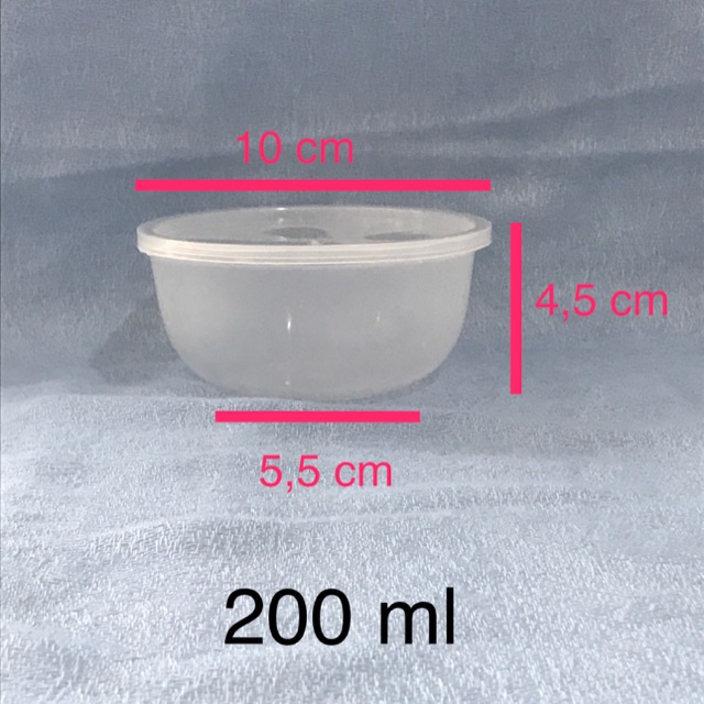Jual Mangkok Bowl 200 ml Plastik Thinwall Round Mika cup bulat tutup panas | Shopee Indonesia