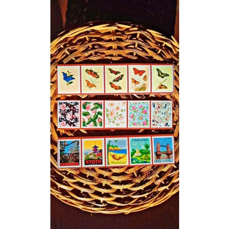 Jual STICKER MODEL PERANGKO AESTHETIC | Shopee Indonesia