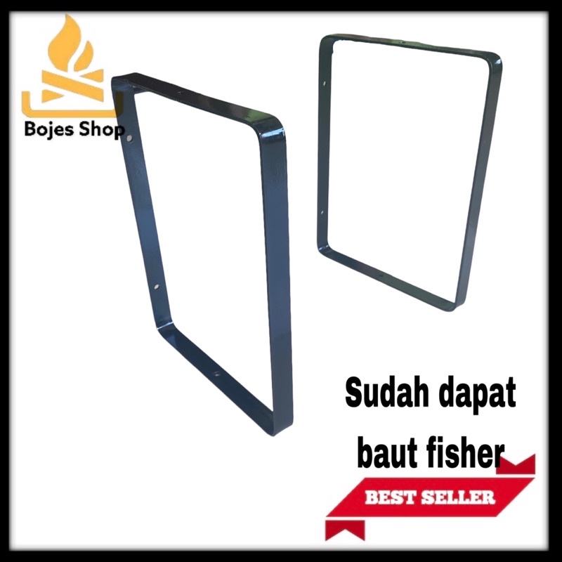 Jual besi bracket rak kotak ambalan tempel dinding penyangga rak kayu ...