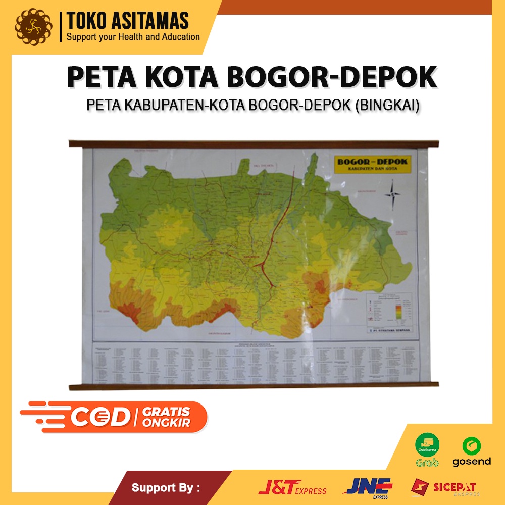 Jual Peta Kabupaten-Kota Bogor-Depok (Bingkai) | Shopee Indonesia
