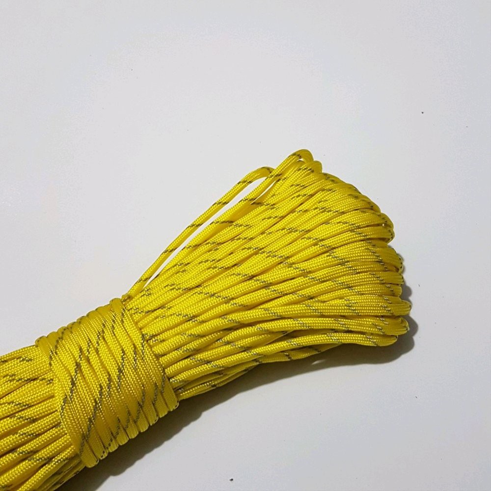 Jual Tali PARACORD REFLECTIVE 7 Strand 4 mm KUNING Memantulkan Cahaya ...