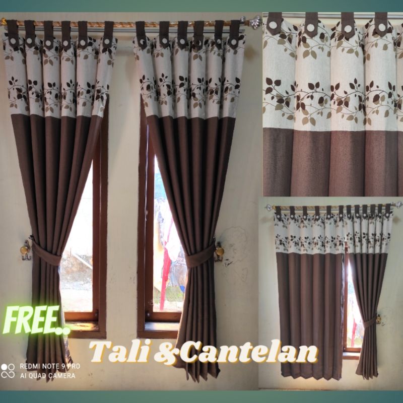 Jual Gorden Jendela Gorden Pintu Gorden Minimalis Kancing Gorden Coklat ...