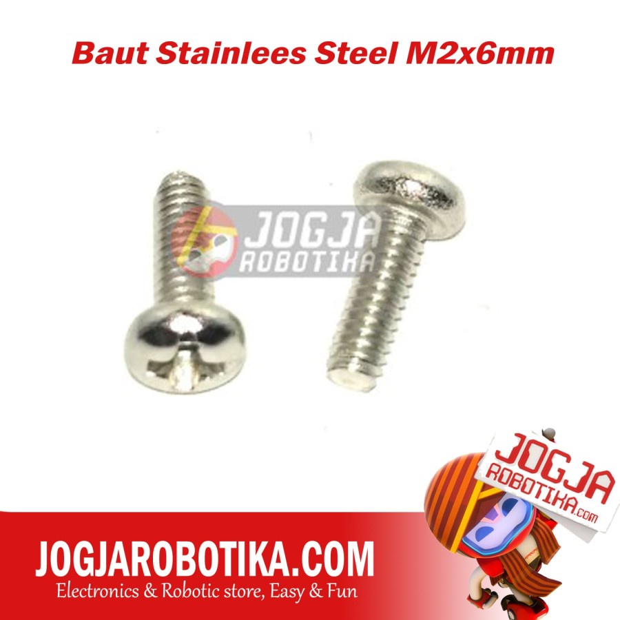 Jual BAUT STAINLESS STEEL 304 M2X6MM | Shopee Indonesia