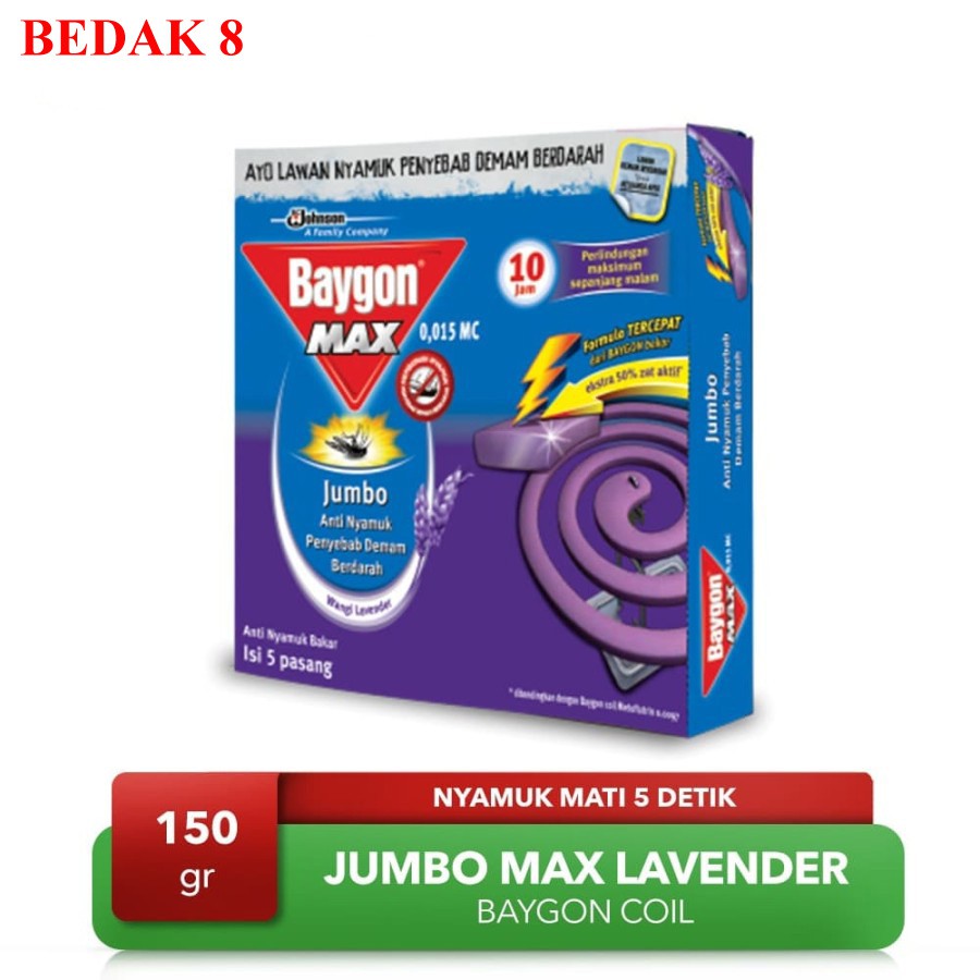 Jual Baygon Coil Jumbo Max Lavender 10Hr 150 gr | Shopee Indonesia