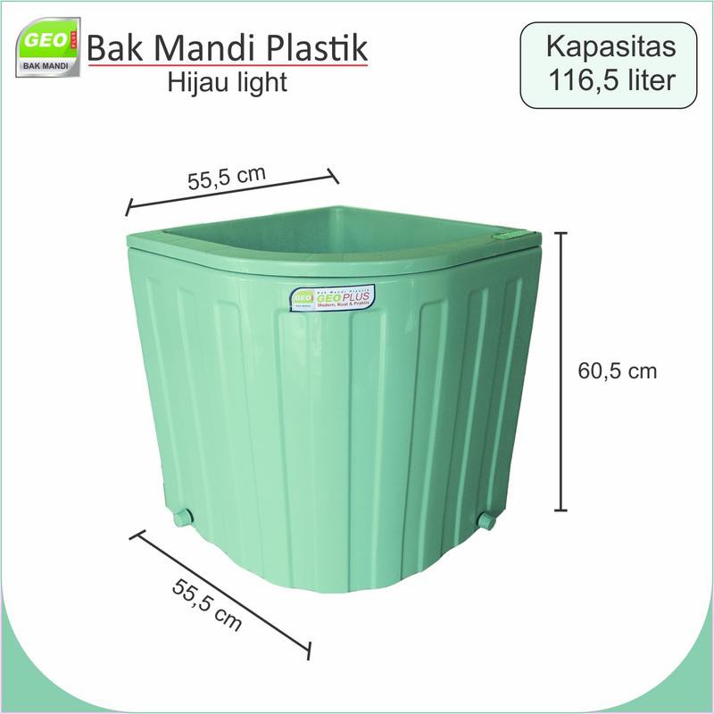 Jual Bak mandi plastik 116.5 Liter Hijau Geoplus | Shopee Indonesia