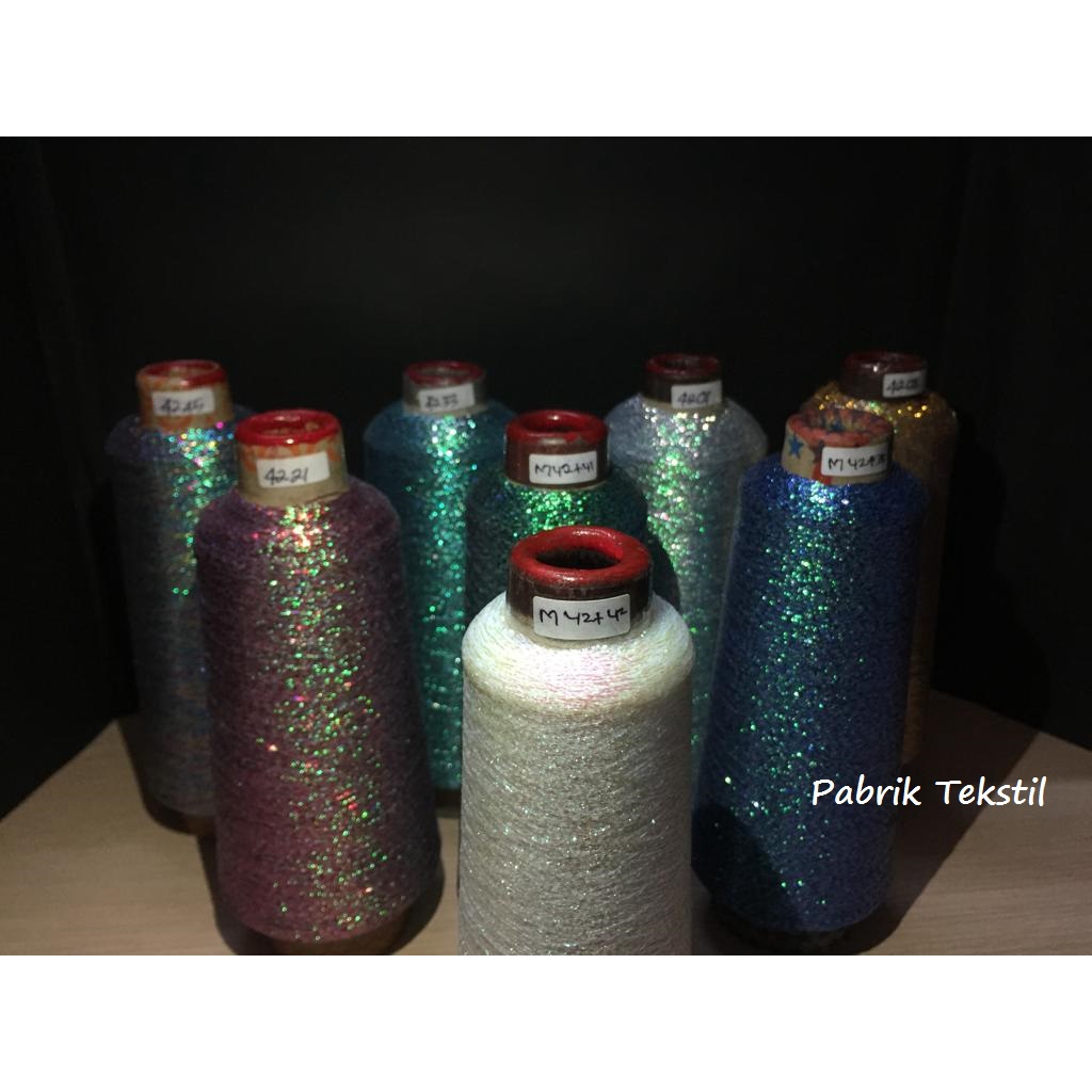 Jual Benang Rainbow Pelintir 3Ply 100gr / Benang Metalik / bulu mutiara ...