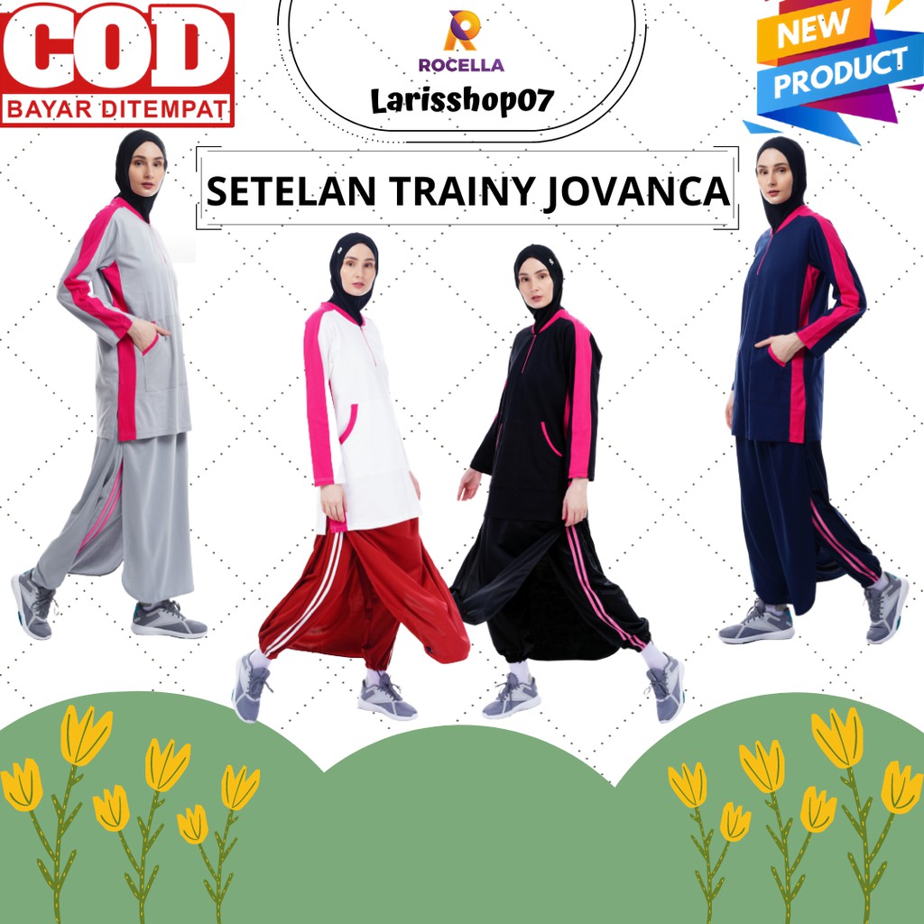 Jual Rocella Setelan Olahraga Muslimah Pakaian Olahraga Wanita Seragam Rok Celana Dan Kaos ...