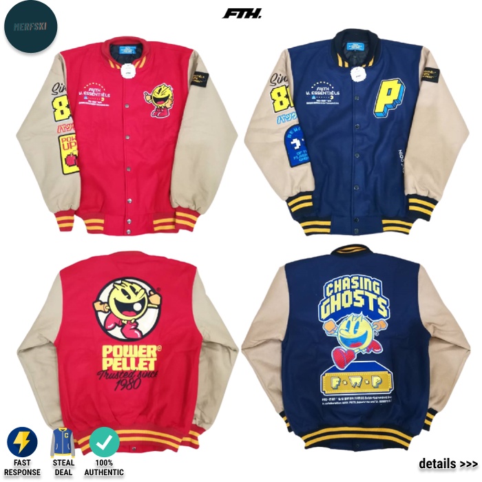 Jual Varsity Jacket Faith Industries W.essentiels Pac-Man Pacman Phase ...