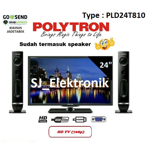 Jual LED TV Polytron 24 Inch PLD24T810 / 24T810 HD Cinemax LED HDMI USB ...