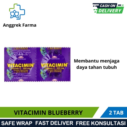 Jual VITACIMIN BLUEBERRY/2 TAB/TABLET HISAP/MULTIVITAMIN | Shopee Indonesia