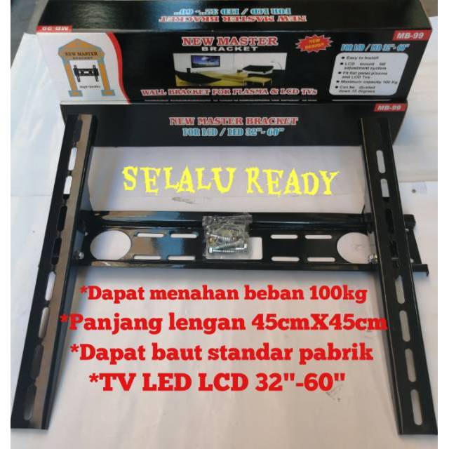Jual Bracket tv led lcd plasma 32 sd 60 besi tebal dan produk special ...