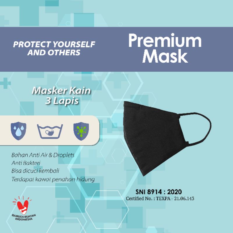 Jual Masker Kain 3 Lapis Hitam Medical Farma mirip Masker Sritex ...