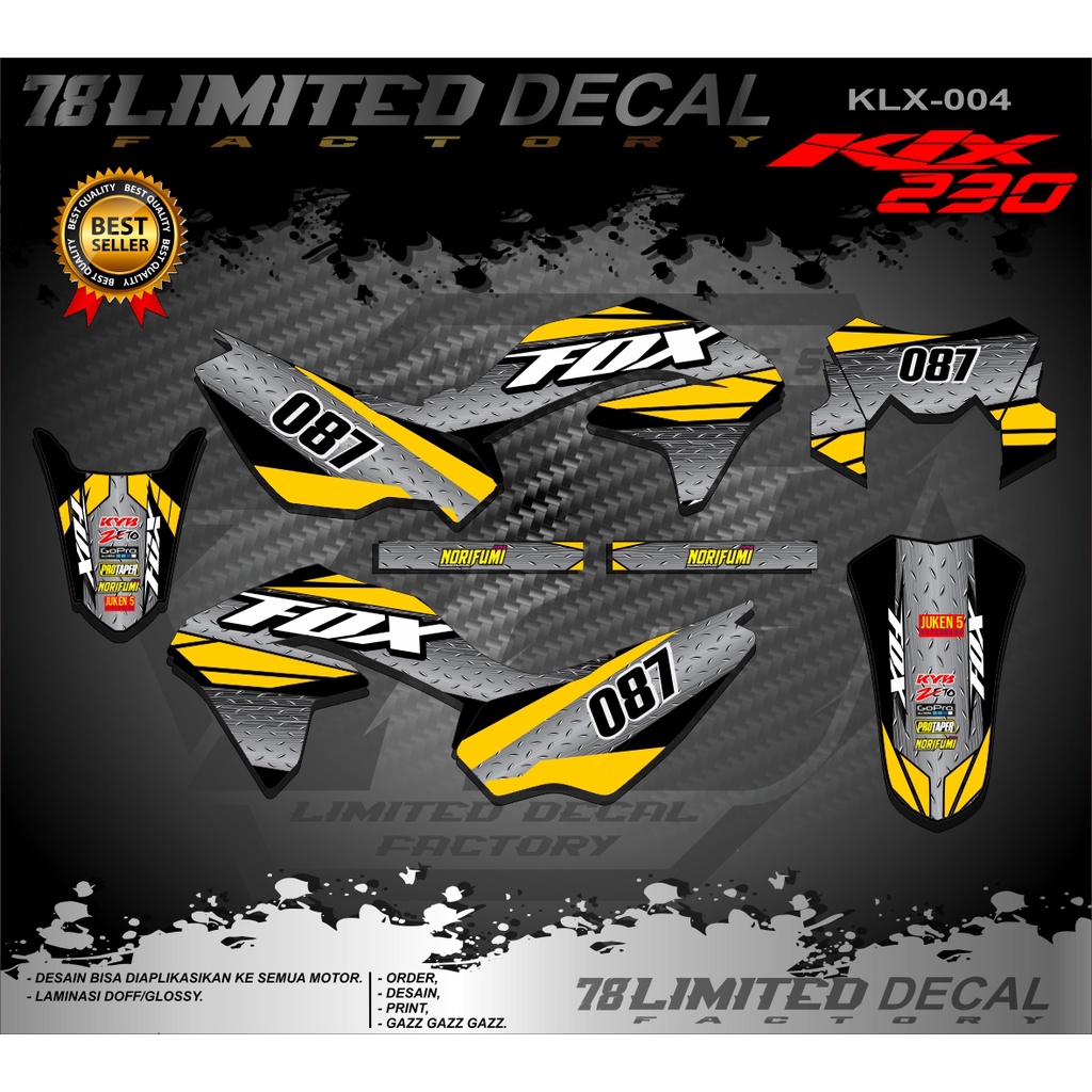 Jual Decal KLX 230 Full Body stiker/ sticker dekal klx new/se desain ...