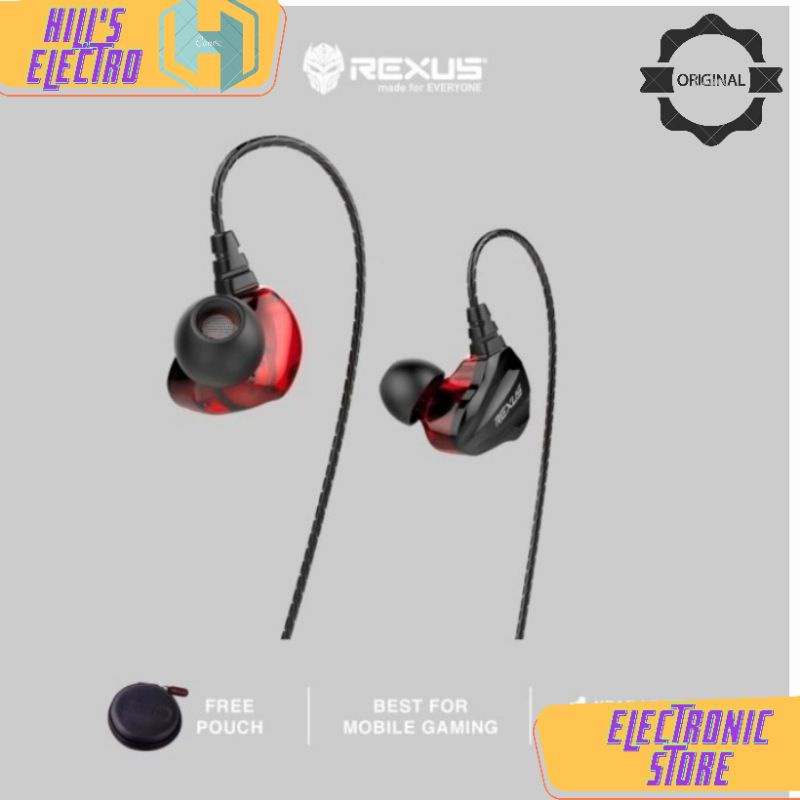 Jual Headset Earphone Rexus Gaming EZ2 With Mic -Merah | Shopee Indonesia
