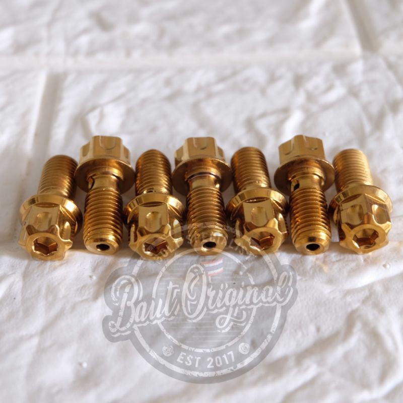 Jual baut kaliper probolt new model gold drat kasar original thailand | Shopee Indonesia