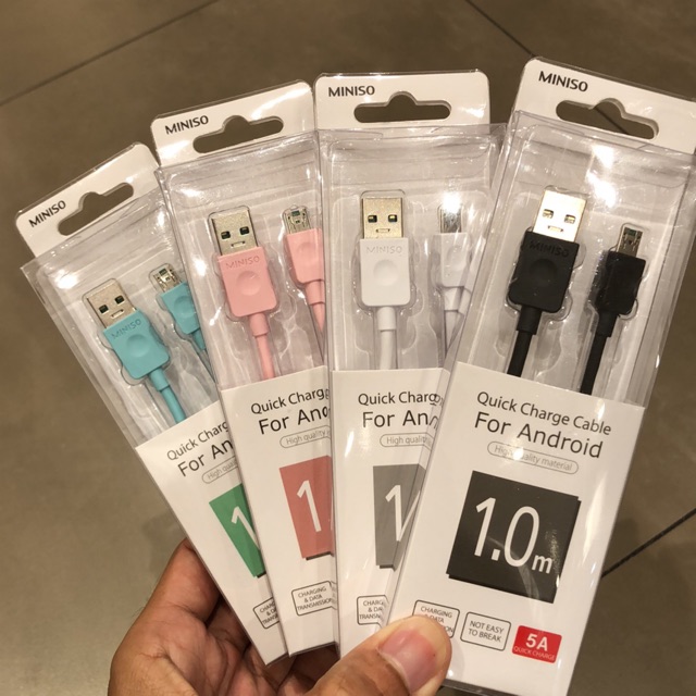 Jual USB charger miniso android 5A, fast charge | Shopee Indonesia