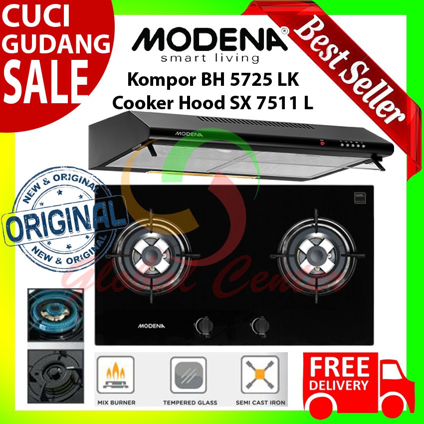 Jual Paket Kompor BH 5725 LK dan Cooker Hood SX 7511 L Garansi Resmi | Shopee Indonesia