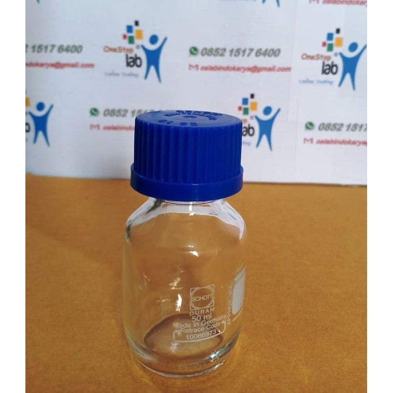 Jual Botol Lab sample cap 50 ml Laboratory Bottle clear screw DURAN ...